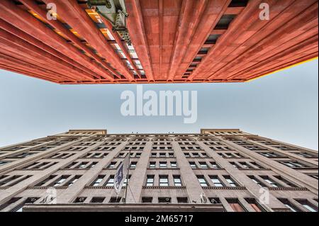 Wall of Elmer Holmes Bobst Library. New York University. New York City ...
