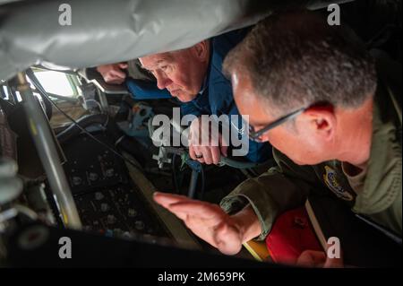 Colonel Nate Vogel, 22nd Air Refueling Wing commander, and Maj. Melissa ...