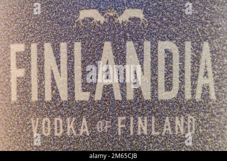Helsinki, Finland - January 2, 2023: Iced bottle of Finlandia Vodka ...