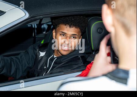 Karim-David Adeyemi (Dortmund) with fan Berlin, January 24, 2026 ...