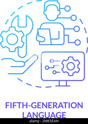 Logic blue gradient concept icon. Thinking process thin line ...