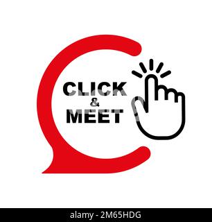 click and meet sign on white background Stock Vector Image & Art - Alamy
