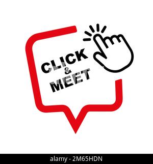 click and meet sign on white background Stock Vector Image & Art - Alamy