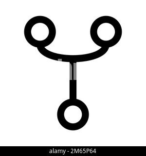 Git network icon line isolated on white background. Black flat thin ...