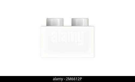 Bright White Lego Block Isolated on a Black Background. Close Up View ...