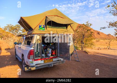 Mowani, Damaraland, Namibia - 04 October 2018: Typical 4x4 rental car ...
