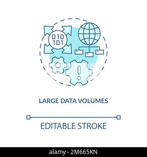 Processing large volumes of data turquoise concept icon Stock Vector ...