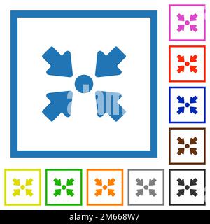 Centering object solid white flat icons on color rounded square ...