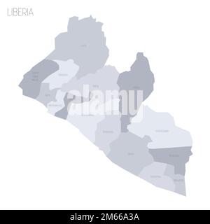 Liberia political map of administrative divisions - counties. Colorful ...