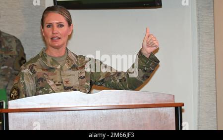 U.S. Air Force Col. Jennifer Short, 23d Wing commander, left, and ...