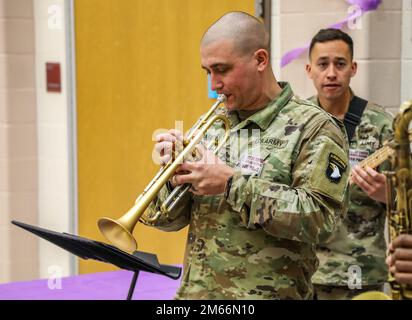 The 101st Airborne Division Band performs the division song while the ...