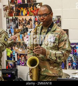 The 101st Airborne Division Band performs the division song while the ...