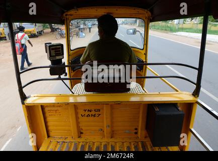 Traveling in an Auto Rickshaw in Madurai, Tamil Nadu, India Stock Photo ...
