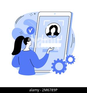 Verification technologies abstract concept vector illustration. Verification process, data ...