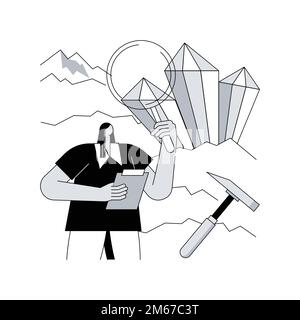 Mineralogy abstract concept vector illustration. Rocks and minerals ...