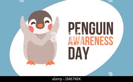 Penguin Awareness Day Vector Illustration on January 20, Featuring ...