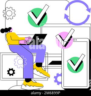 Cross-device syncing abstract concept vector illustration Stock Vector Image & Art - Alamy