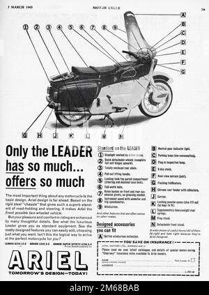 The Ariel Leader - Vintage Motorcycle Advertising Stock Photo - Alamy