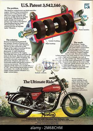 NORTON Commando 850 S - Vintage Motorcycle Advertising Stock Photo - Alamy