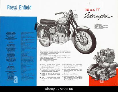Royal Enfield Interceptor 750 cc - Vintage Motorcycle Advertising Stock Photo - Alamy