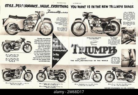 Triumph - Vintage Motorcycle Advertising Stock Photo - Alamy