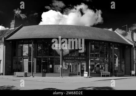 The Library in Bridge Street, Halesworth market town, Suffolk, England ...