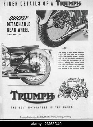 Triumph - Vintage Motorcycle Advertising Stock Photo - Alamy