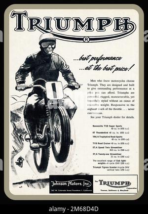 Triumph - Vintage Motorcycle Advertising Stock Photo - Alamy