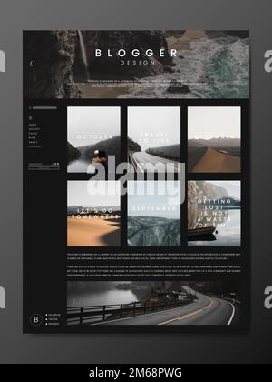 Travel blog first page template design vector Stock Vector Image & Art ...