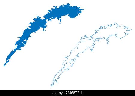 Lake Kariba Reservoir (Africa, Republic of Zambia and Zimbabwe) map ...