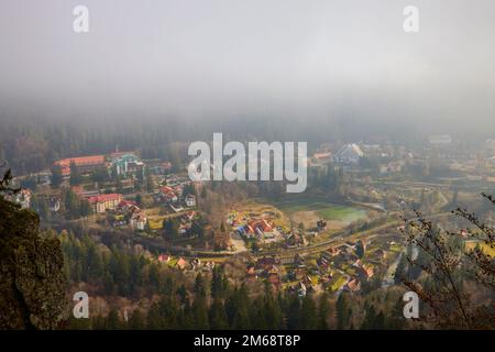 mountain landscape near the city of Tusnad in Romania Stock Photo - Alamy
