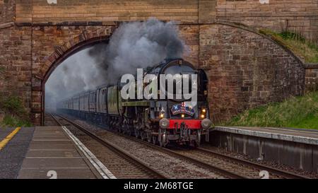 SR Merchant Navy Class 35018 British India Line blasts through ...