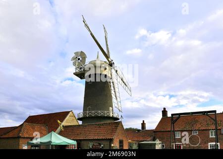 Bircham windmill, Great Bircham village, North Norfolk, England; UK ...