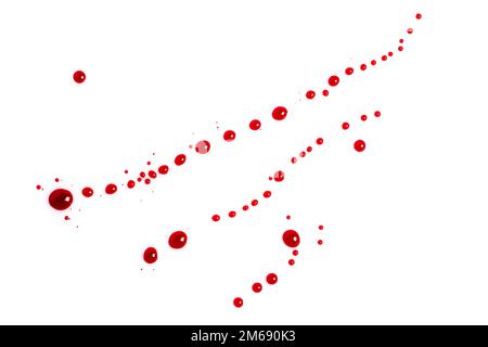 Blood splashed isolated on white background Stock Photo - Alamy