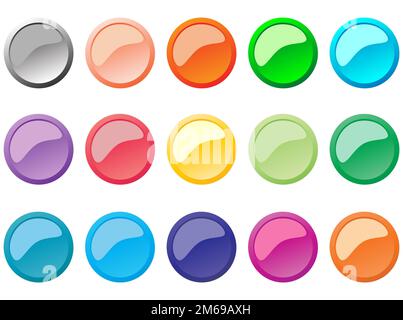 set of color push buttons Stock Photo - Alamy