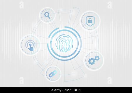 Blue finger scan biometric identity background vector Stock Vector ...