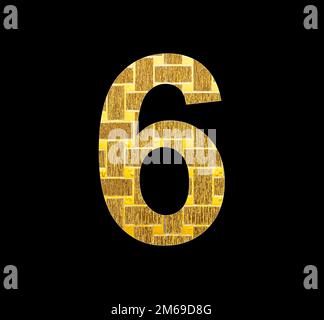 Number 6 - Digit six in textured silver shiny paper Stock Photo - Alamy