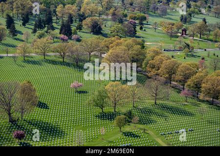Aerial photography of Section 60 at Arlington National Cemetery ...