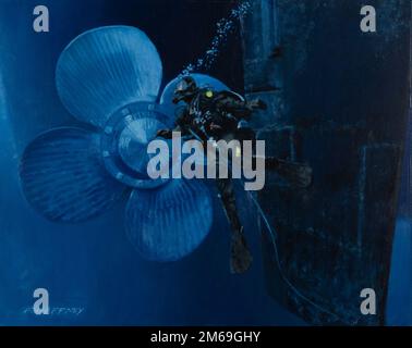 U.S. Coast Guard Cutter Frank Drew drops buoy channel markers in the ...