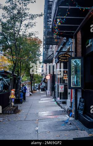 Street with trendy, alternative shops, The Bowery, a historic ...
