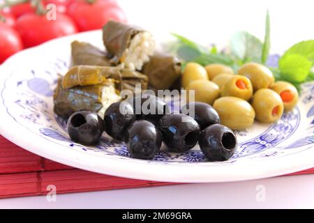 Olives buffet with vegetables Stock Photo - Alamy