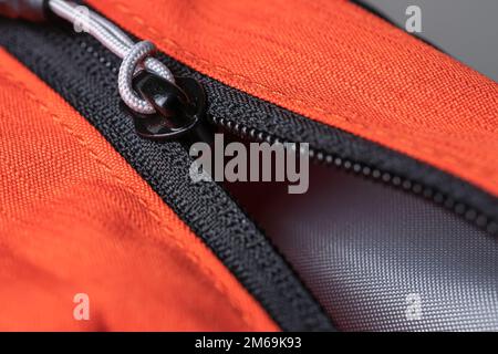 Iron zipper close up view, needlework concept Stock Photo - Alamy