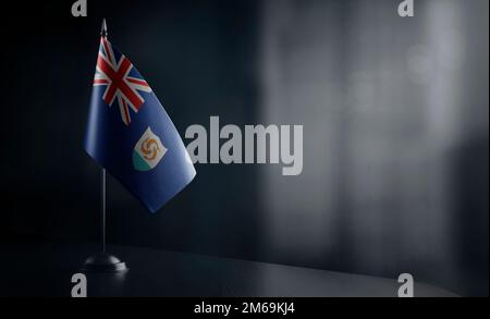 Small national flag of the Anguilla on a black background Stock Photo ...