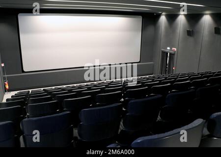 Empty hall of a multiplex cinema. No people Stock Photo - Alamy