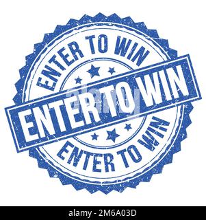 WIN text written on blue-black rectangle stamp sign Stock Photo - Alamy