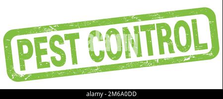 PEST CONTROL text written on blue rectangle stamp sign Stock Photo - Alamy