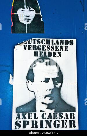 Ulrike meinhof, axel springer, stencil graffito Stock Photo - Alamy
