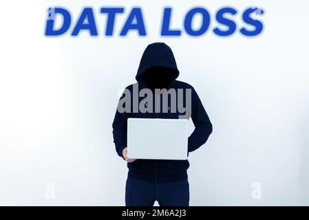 Text showing inspiration Data Loss. Word Written on process or event ...