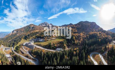 Nassfeld, in Carinthia, South of Austria. Scenic autumn panorama in the ...