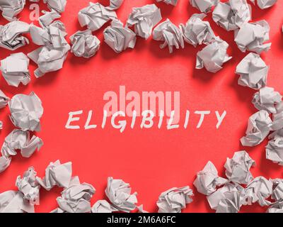 Conceptual caption Eligibility, Conceptual photo State of having the ...